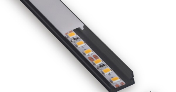 1/2" Black Mini Low Profile LED Aluminum Channel